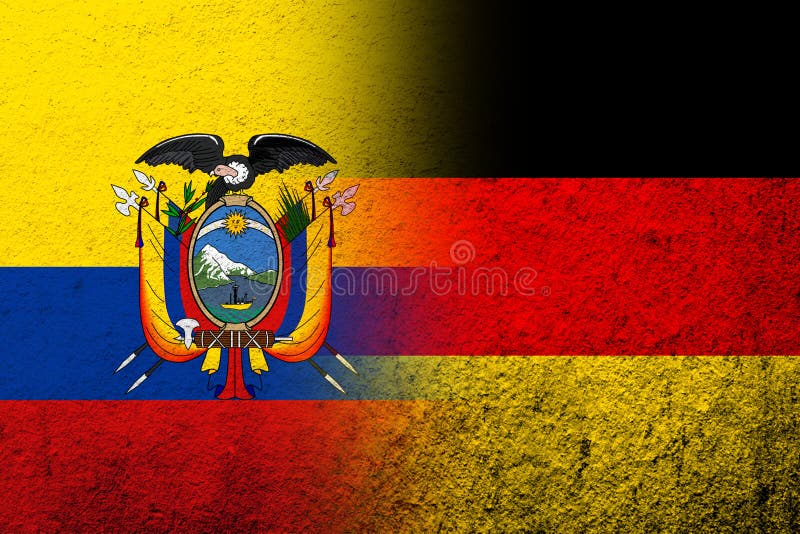 The National Flag of Germany with the Republic of Ecuador National Flag ...