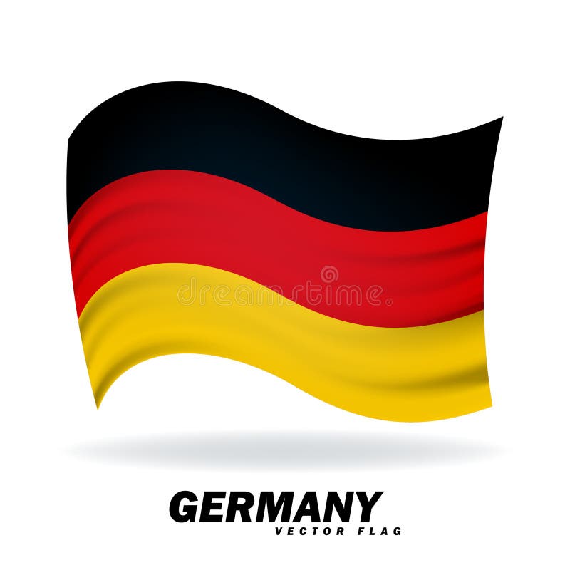 The National Flag of Germany. the Symbol of the State on Wavy Silk ...