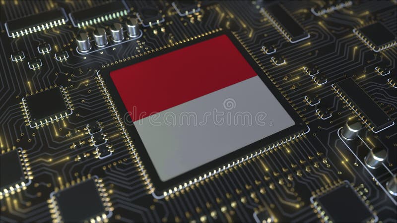 National Flag of Indonesia on the Operating Chipset. Indonesian ...