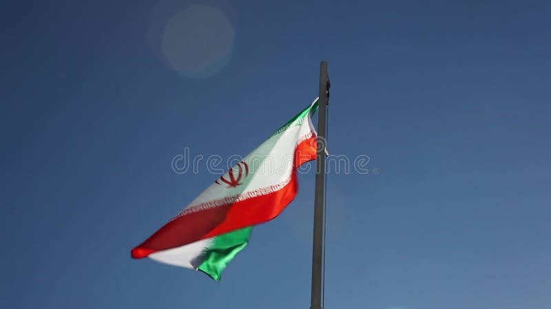 National Flag of Iran on a Flagpole Stock Video - Video of flagpole ...