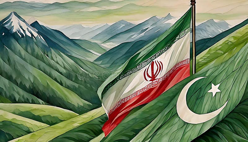 The National Flag of Iran and the National Flag of Pakistan Stock ...