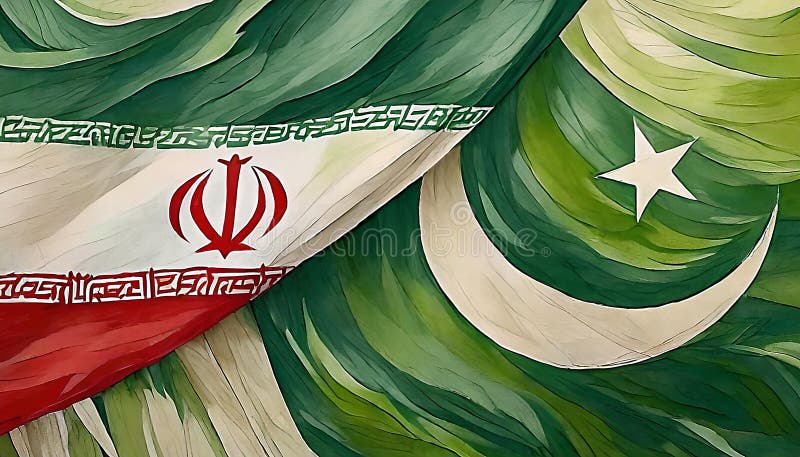 The National Flag of Iran and the National Flag of Pakistan Stock ...