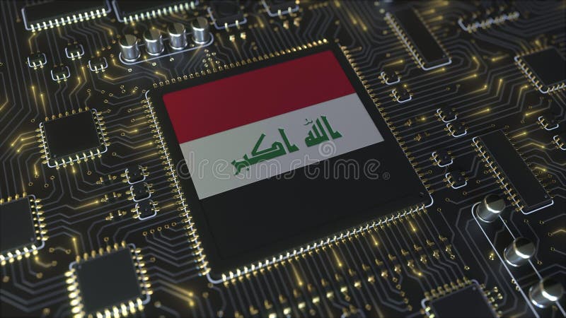 National Flag of Iraq on the Operating Chipset. Iraqi Information ...