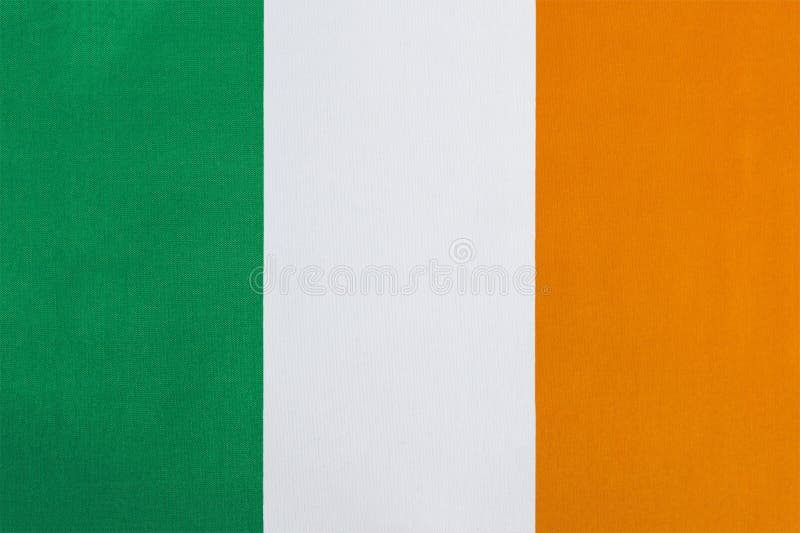 The National Flag of Ireland on a Fabric Basis Stock Image - Image of ...
