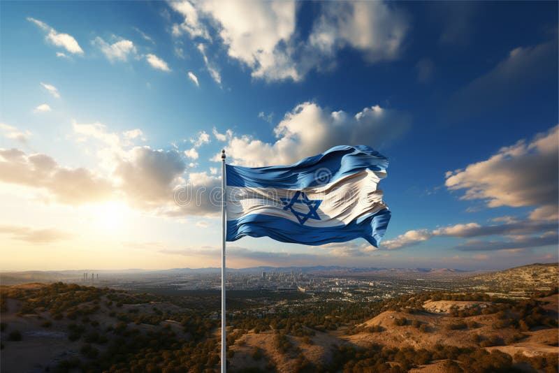 National Flag of Israel ,war Conflict 2023 Stock Photo - Image of ...