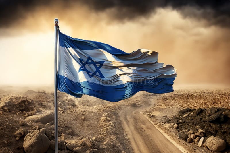 National Flag of Israel ,war Conflict 2023 Stock Image - Image of ...