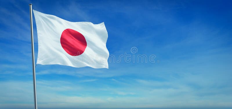 The National flag of Japan stock image. Image of flying - 167086475
