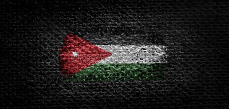 National Flag of the Jordan on Dark Fabric Stock Photo - Image of ...