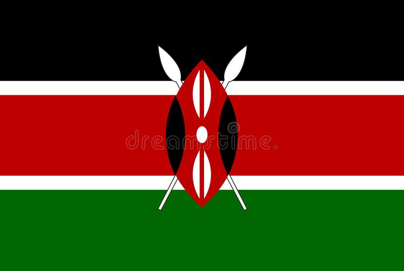 National Flag of Kenya, Kenya Sign, Kenya Flag Stock Vector ...