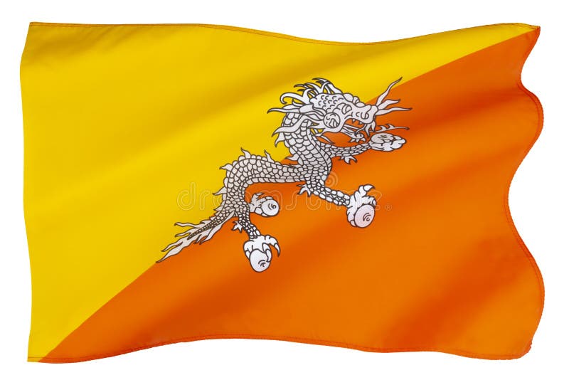 Dragon on the Flag of the Kingdom of Bhutan Stock Image - Image of ...