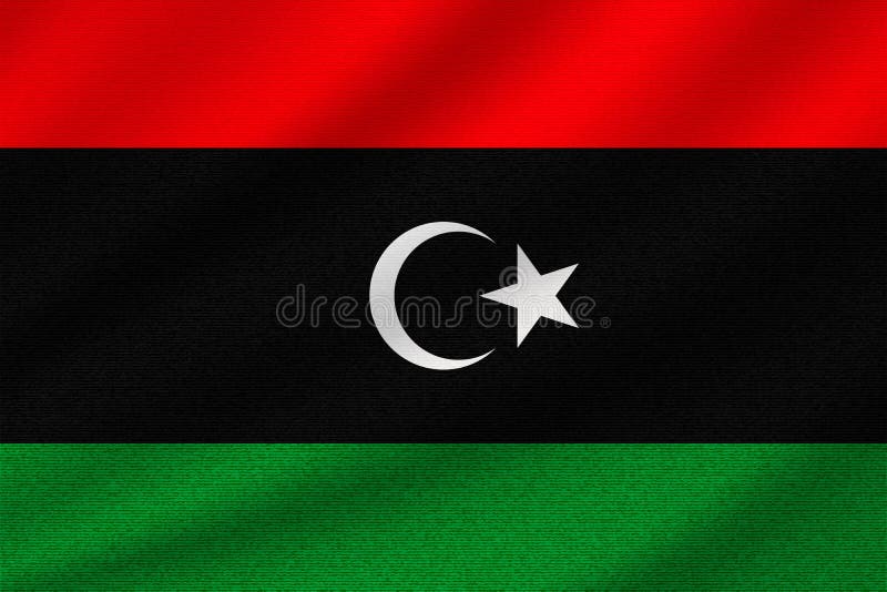 National flag of Libya stock vector. Illustration of shiny - 119548483