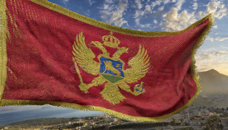 Waving Montenegro Flag stock illustration. Illustration of montenegro ...