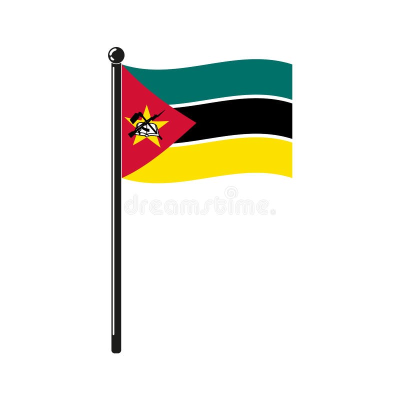 National Flag of Mozambique Stock Vector - Illustration of isolated ...