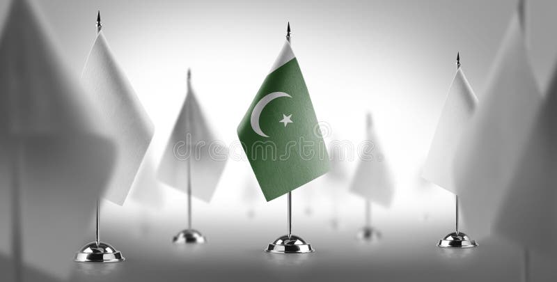 The National Flag of the Pakistan Surrounded by White Flags Stock Image ...
