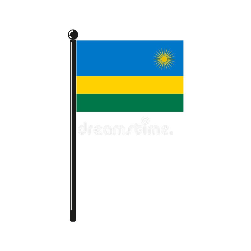 National Flag of Republic of Rwanda Stock Vector - Illustration of icon ...