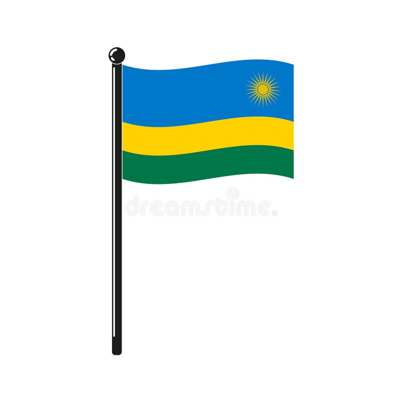 National Flag of Republic of Rwanda Stock Vector - Illustration of ...