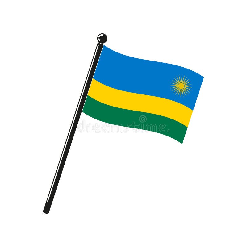National Flag of Republic of Rwanda Stock Vector - Illustration of ...