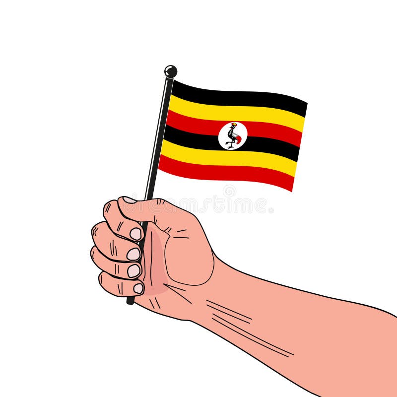 National Flag of Republic of Uganda Stock Vector - Illustration of ...