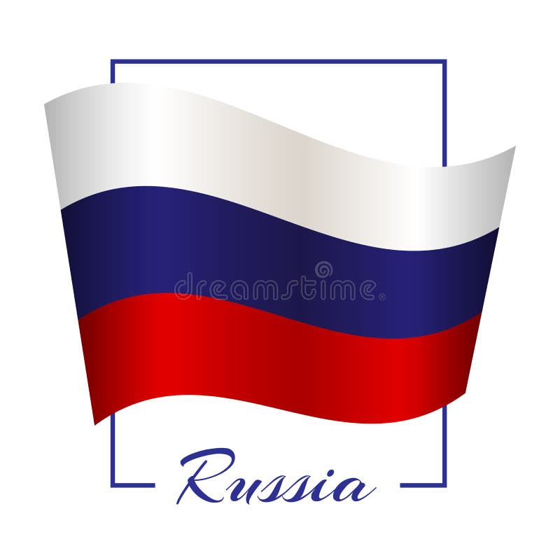 The National Flag of Russia in a Rectangular Frame with the Name of the ...