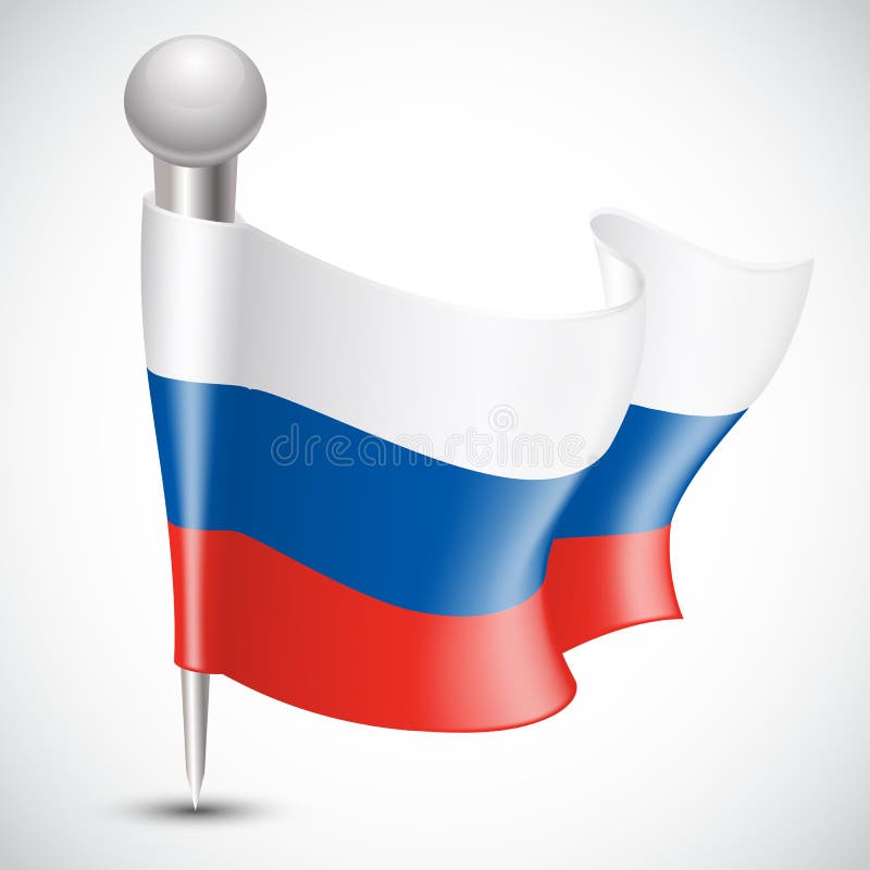 National Flag of Russia on White Stock Illustration - Illustration of ...