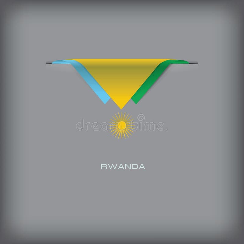 Flag of Rwanda. Colorful Logo of the Rwandan Flag. Blue, Yellow and ...