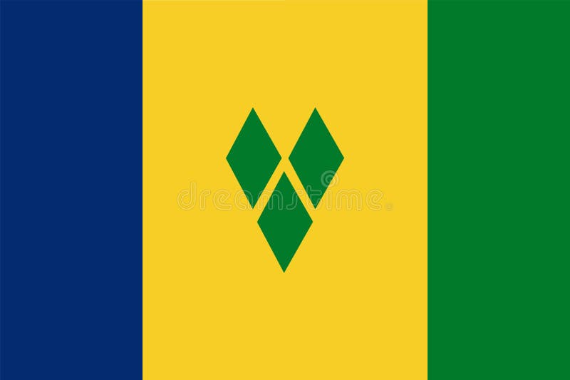 Flag of Saint Vincent and the Grenadines. an Illustration of the Saint ...