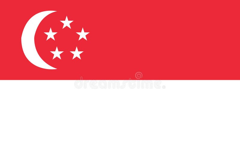 National Flag of Singapore, Singapore Sign, Singapore Flag Stock Vector ...