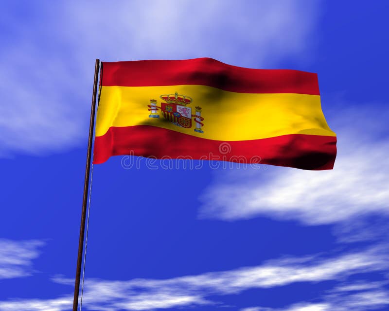 National flag of Spain stock illustration. Illustration of three - 4318434