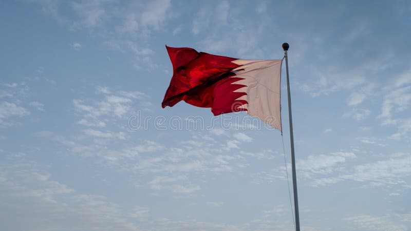 National Flag of State of Qatar Stock Photo - Image of vector, holiday ...