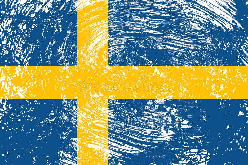 Flag of Sweden with Texture. Template for Design Stock Illustration ...
