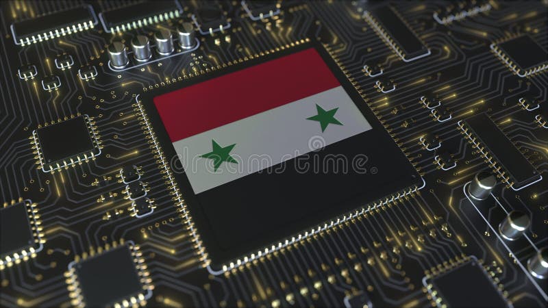 National Flag of Syria on the Operating Chipset. Syrian Information ...