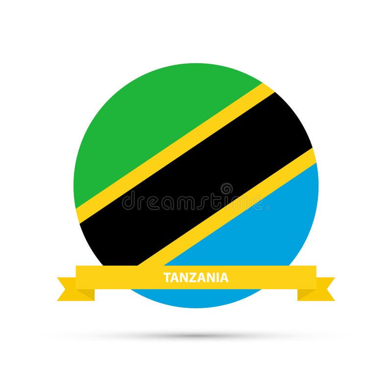 National Flag of Tanzania Round Emblem. Stock Vector - Illustration of ...