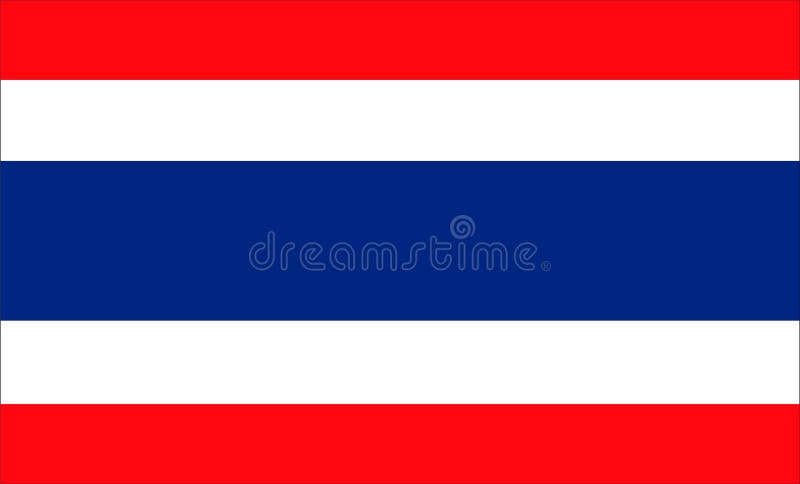 National Flag of Thailand with Official Colors Vector Stock Vector ...