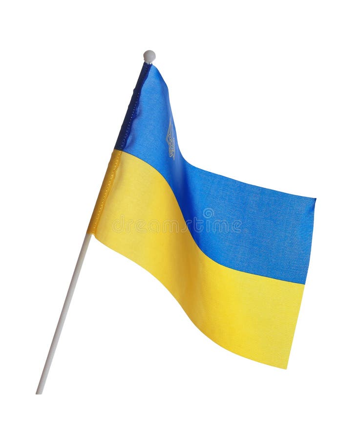 National Flag of Ukraine Isolated on White Stock Photo - Image of drape ...