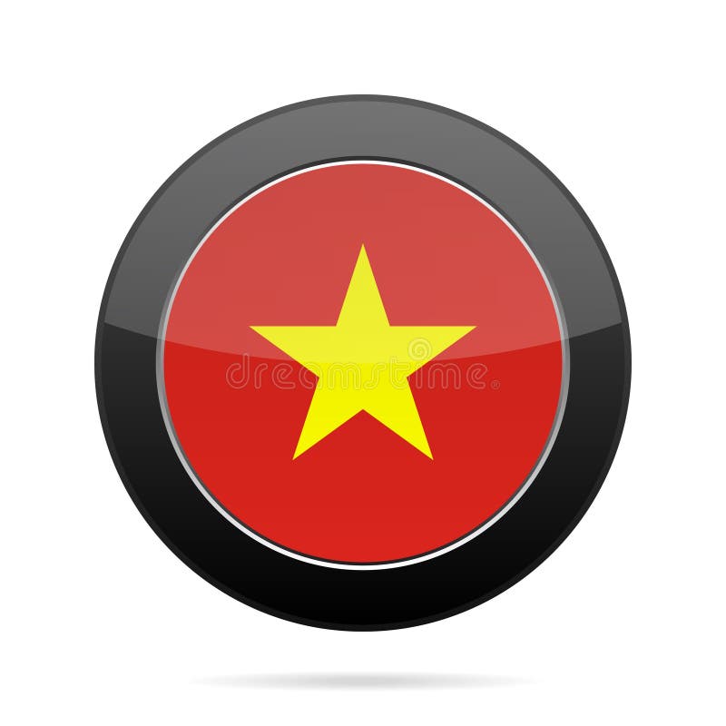 Flag of Vietnam. Shiny Black Round Button. Stock Vector - Illustration ... Flag of Vietnam. Shiny Black Round Button. Stock Vector - Illustration ...
