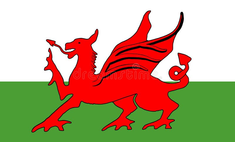 Wales flag stock illustration. Illustration of goch - 229281874