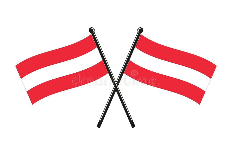 National Flags of Austria Crossed on the Sticks Stock Vector ...