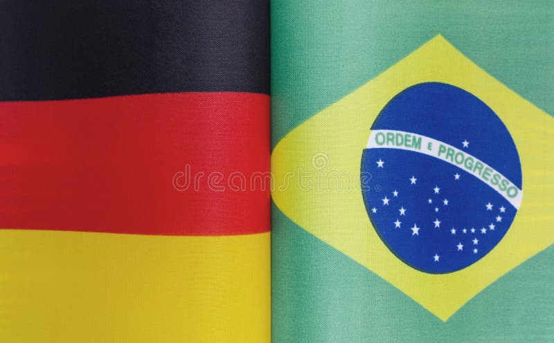 National Flags of Germany and Brazil Closeup Stock Photo - Image of ...