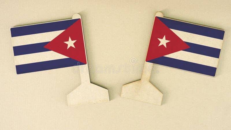 Flags of Cuba Made of Recycled Paper on the Cardboard Desk, Flat Layout ...