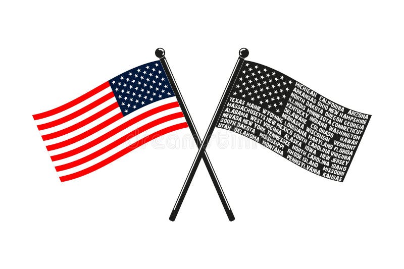 National Flags of Pakistan and Usa Crossed on the Sticks Stock Vector ...