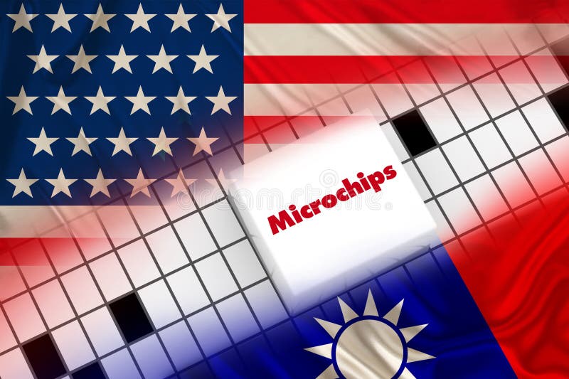 National Flags USA and Taiwan with Microchip Technology, Semiconductor ...