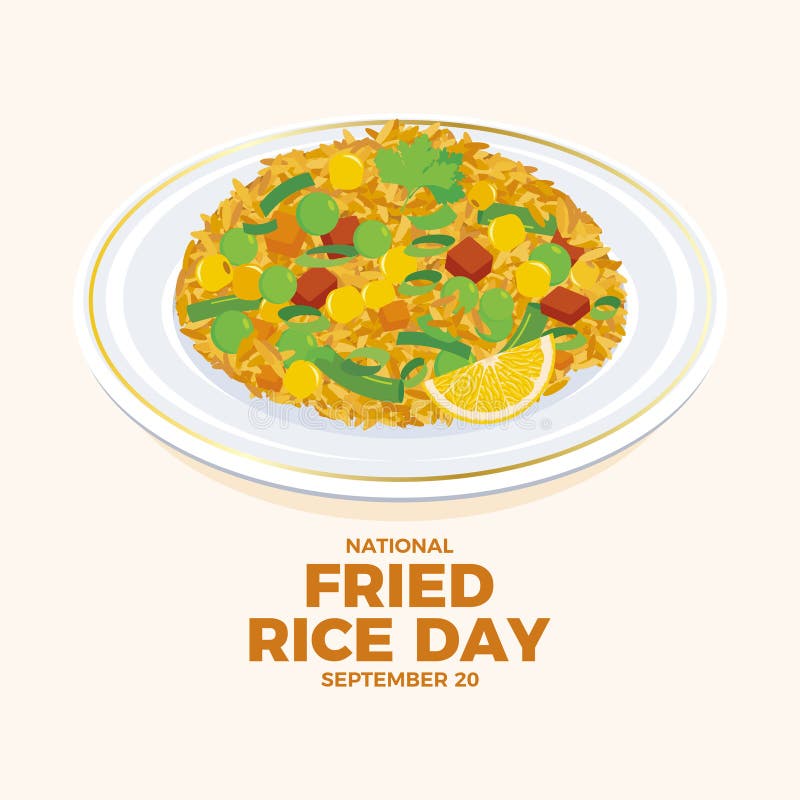 National Fried Rice Day Vector Illustration Stock Vector - Illustration ...