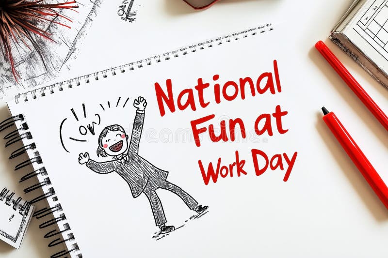 National Fun at Work Day Background Ai Photo Stock Illustration ...