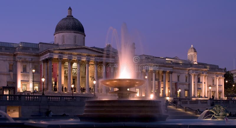 National Gallery and Trafalgar Square Editorial Stock Photo - Image of ...