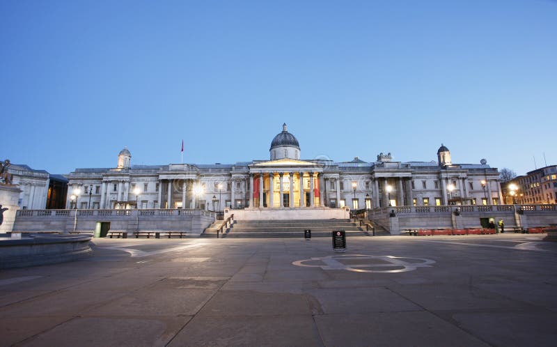 National Gallery and Trafalgar Square Editorial Stock Photo - Image of ...