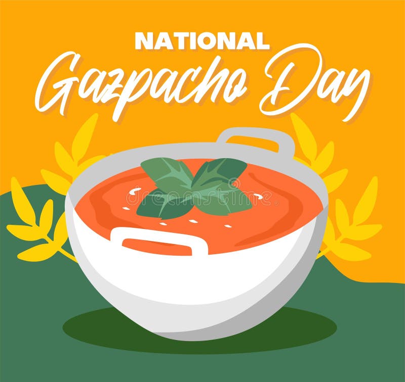 National Gazpacho Day with Delicious Gazpacho Stock Vector ...