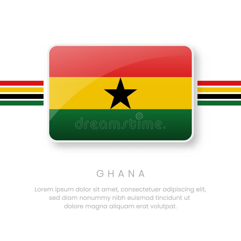 National Ghana Flag. Vector Ghana Button Flag Stock Vector ...