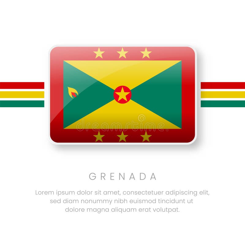 National Grenada Flag.Vector Grenada Button Flag Stock Vector ...