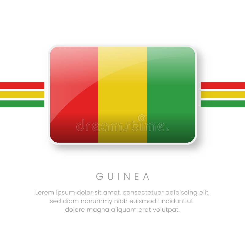 National Guinea Flag.Vector Guinea Button Flag Stock Vector ...