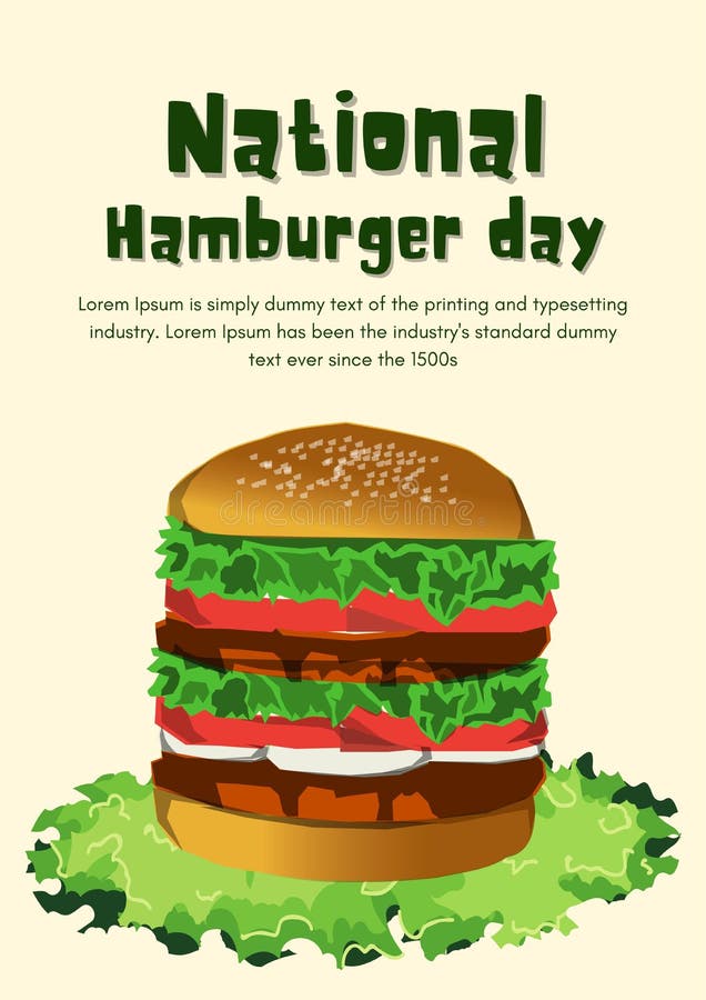 National Hamburger Day (poster Stock Illustration - Illustration of ...